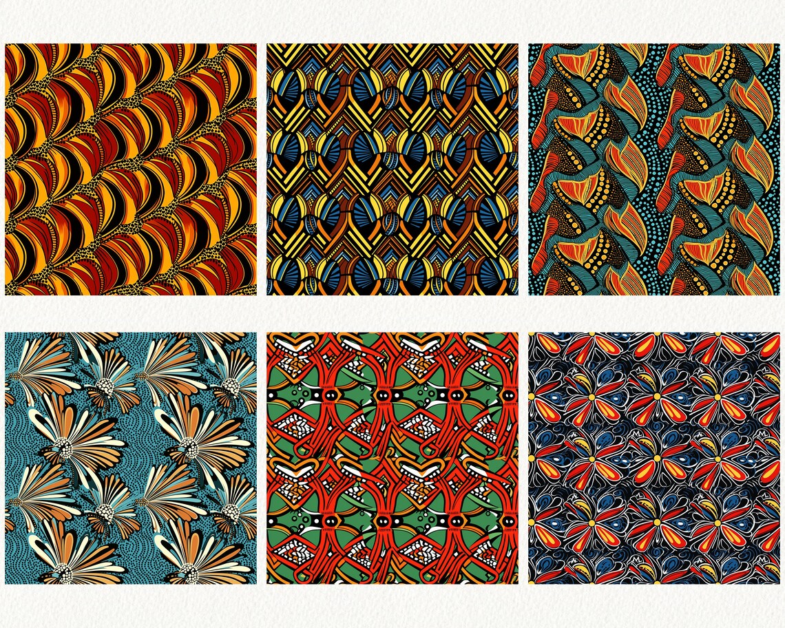 East Africa Kitenge Pattern Seamless Digital Papers Tile Patterns ...