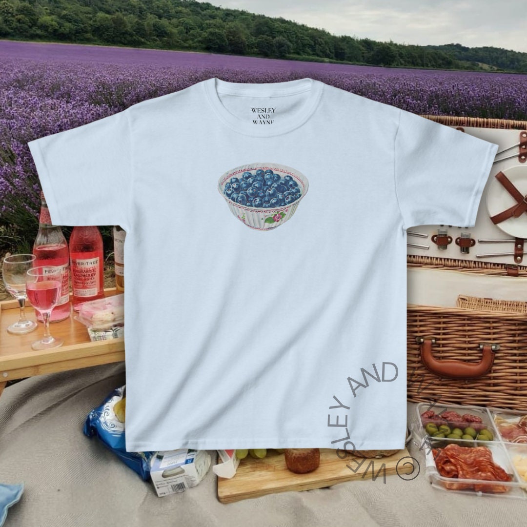 Coquette Baby Tee, Blueberry Shirt, Y2K Baby Tee, Kitschy Top, Cottage ...