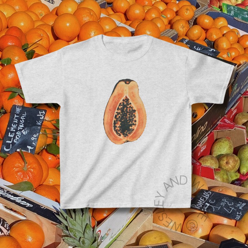 Papaya Baby Tee, Vintage Fruit Shirt, Y2K Baby Tee, Kitschy Top ...