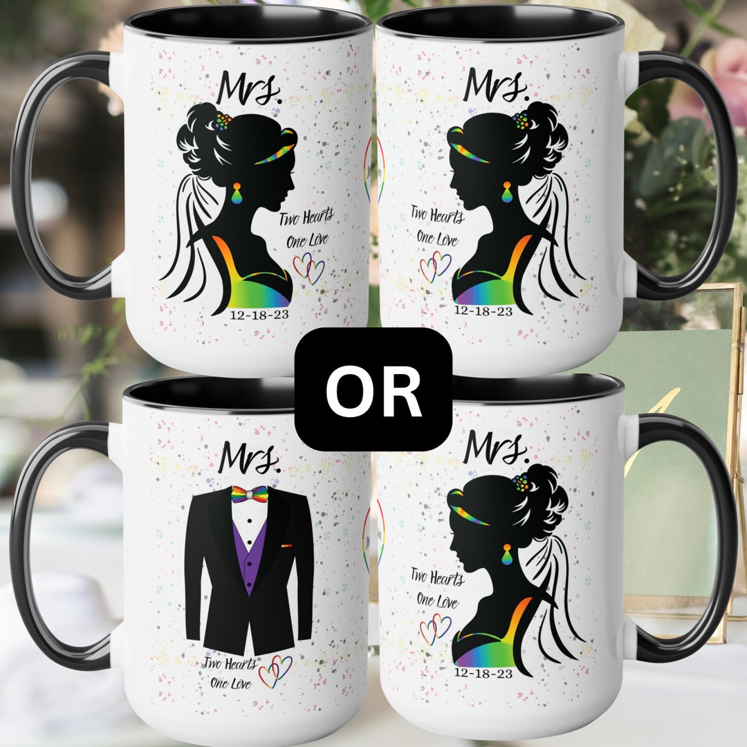 Mrs and Mrs Mug SET, Couple Mug Set, Matching Mugs, Engagement Present ...