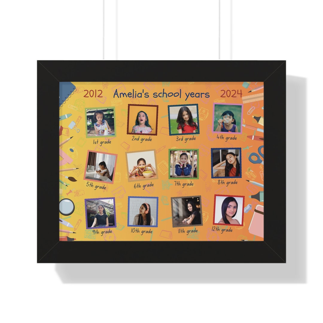 Personalized School Years Photo Collage Poster Keepsake Dated School ...