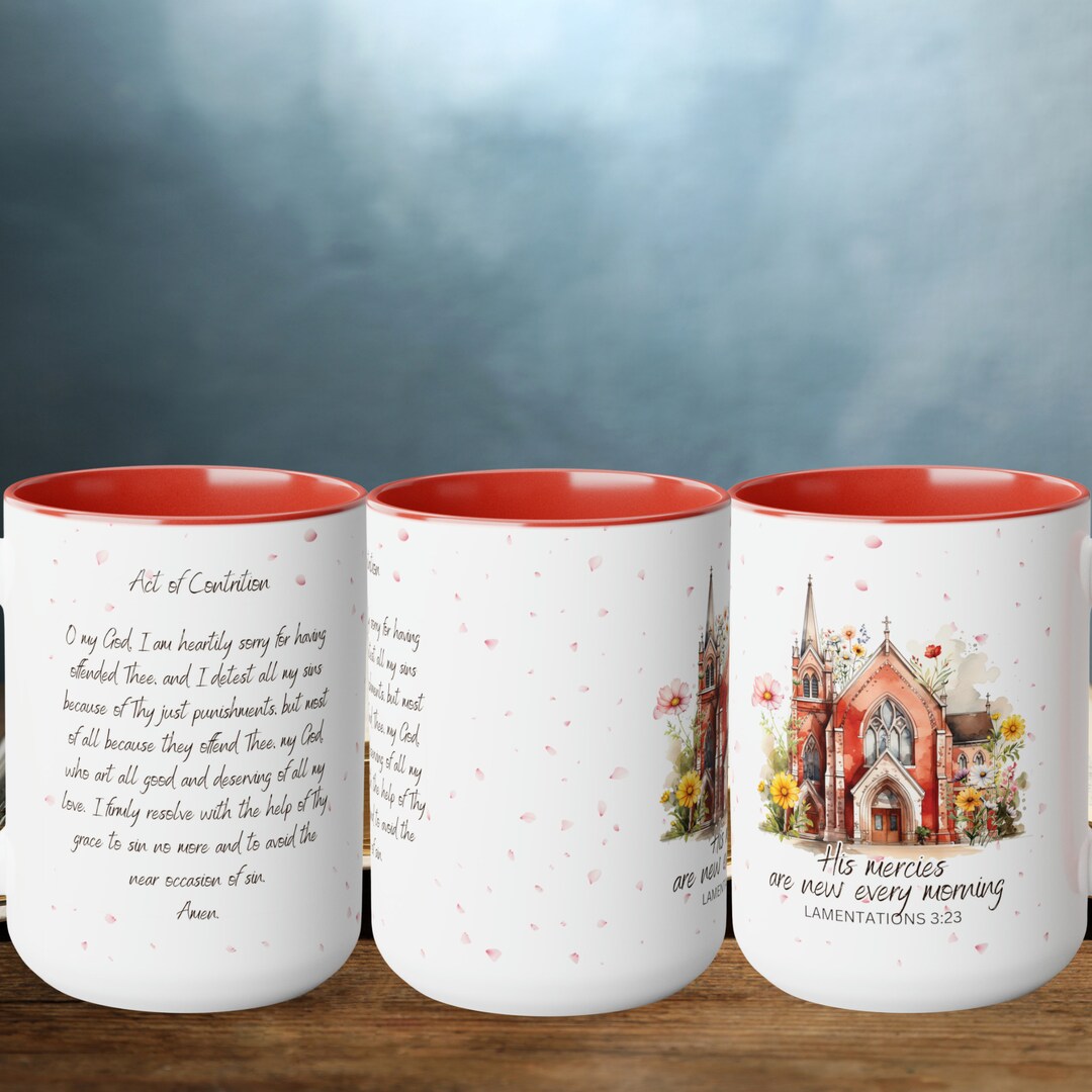 Act of Contrition Prayer Mug Catholic Prayer - Mugs for Christians ...