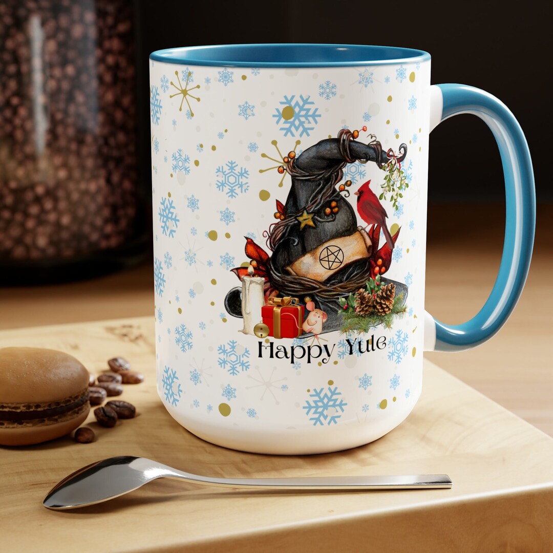 Yule Coffee Mug Pagan Wicca Witch Mug Two-tone Coffee Mugs, 15oz Happy ...