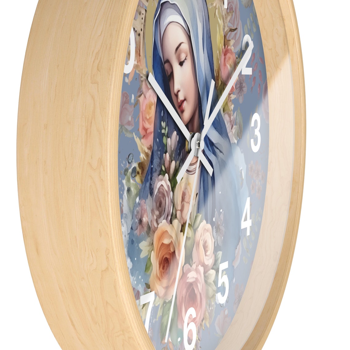 Blessed Virgin Mary Wall Clock Catholic Decor Blessed Mother Gift ...