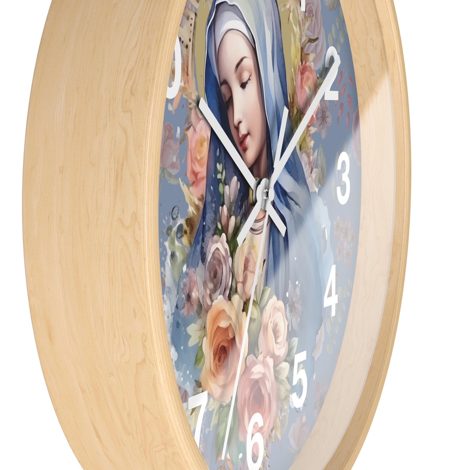 Blessed Virgin Mary Wall Clock Catholic Decor Blessed Mother Gift ...
