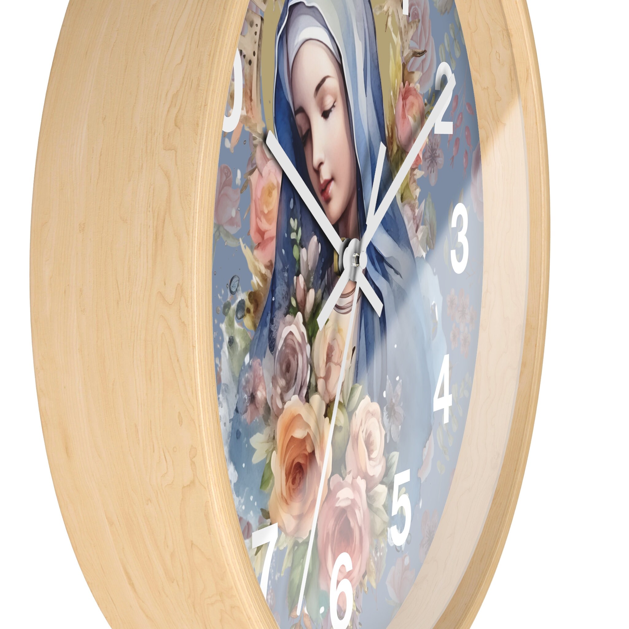 Blessed Virgin Mary Wall Clock Catholic Decor Blessed Mother Gift ...