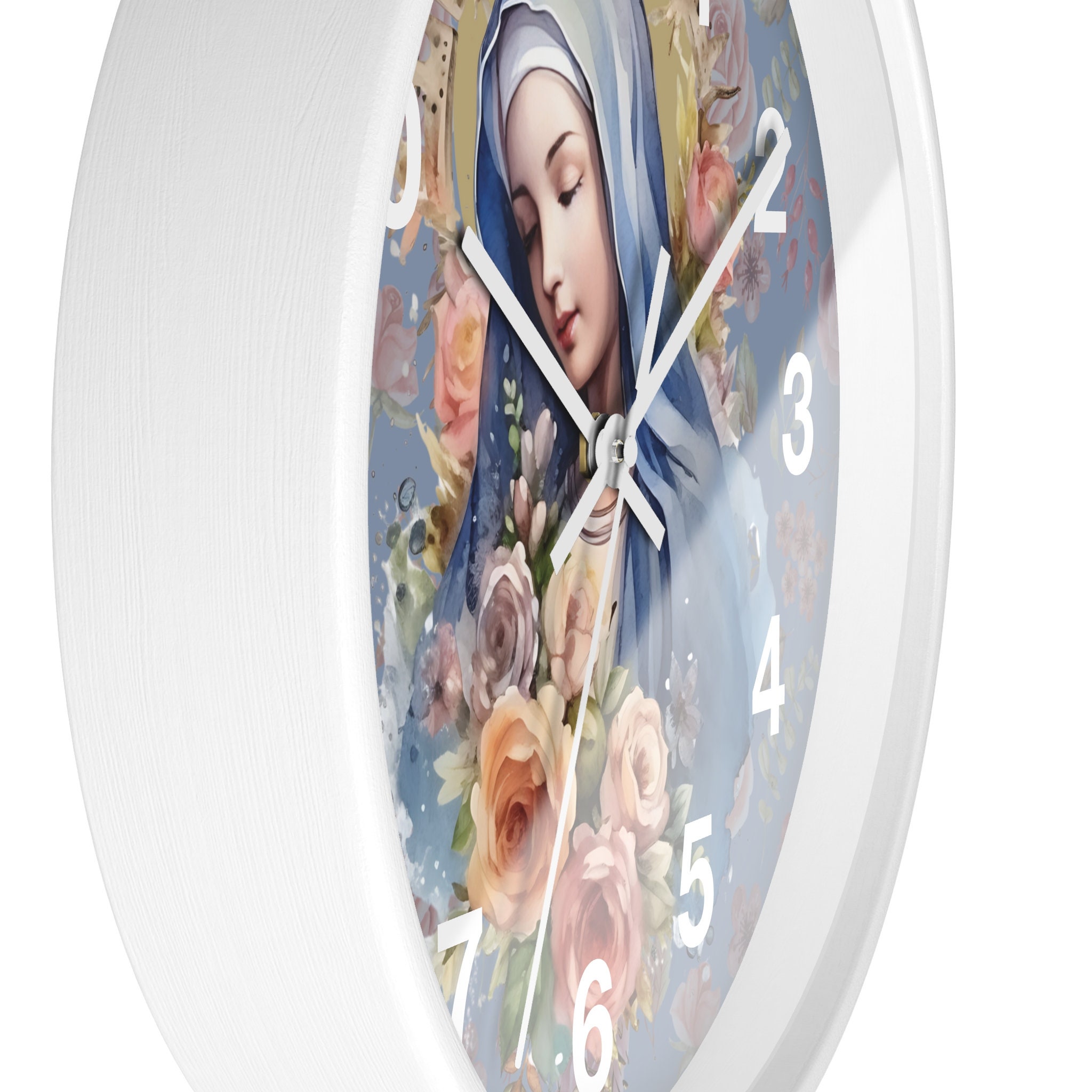 Blessed Virgin Mary Wall Clock Catholic Decor Blessed Mother Gift ...