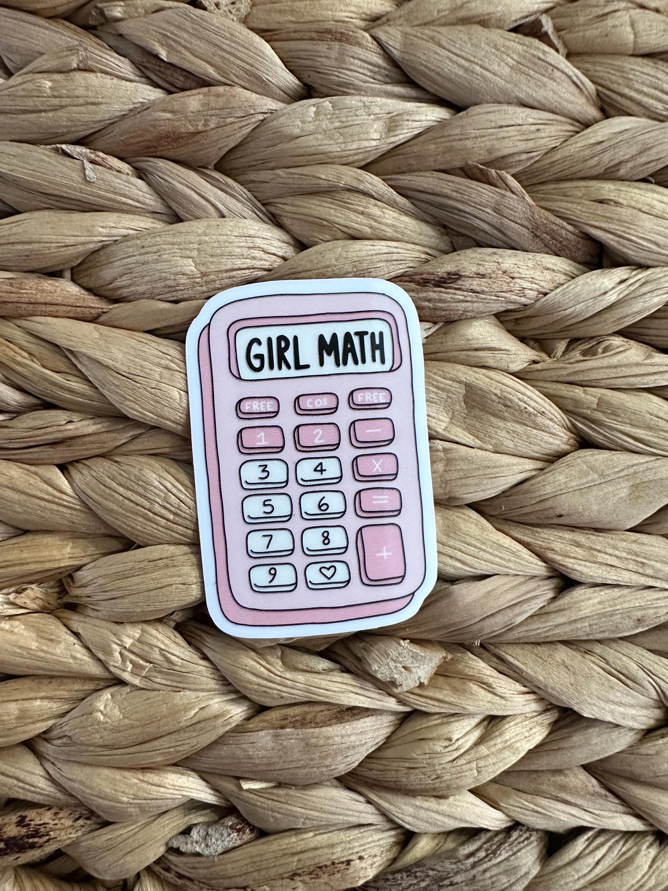 Girl Math Pink Calculator Sticker Vinyl Decal Kindle Tablet Viral Cute ...