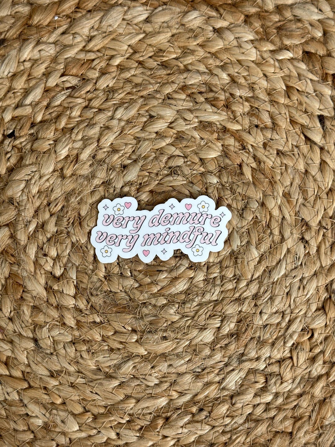 Very Demure Very Mindful Sticker Very Cutesy Girly Pink Bow Sticker for ...