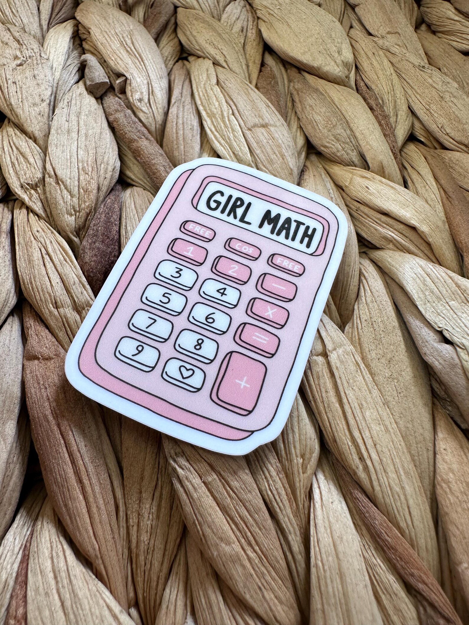 Girl Math Pink Calculator Sticker Vinyl Decal Kindle Tablet Viral Cute ...