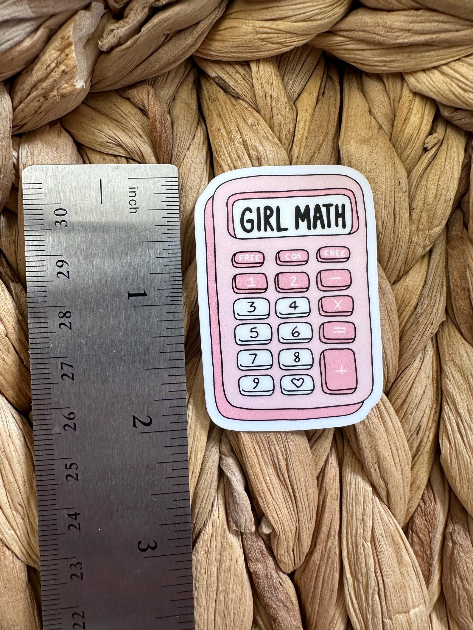 Girl Math Pink Calculator Sticker Vinyl Decal Kindle Tablet Viral Cute ...