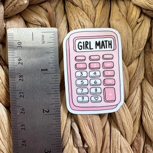 Girl Math Pink Calculator Sticker Vinyl Decal Kindle Tablet Viral Cute ...