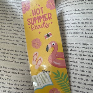 Hot Summer Reads Bookmark for Book Lovers Bookish Laminated Page Marker ...