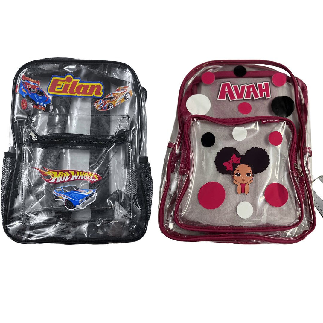 Personalized Transparent Kids Backpack - Clear Book Bag - Etsy
