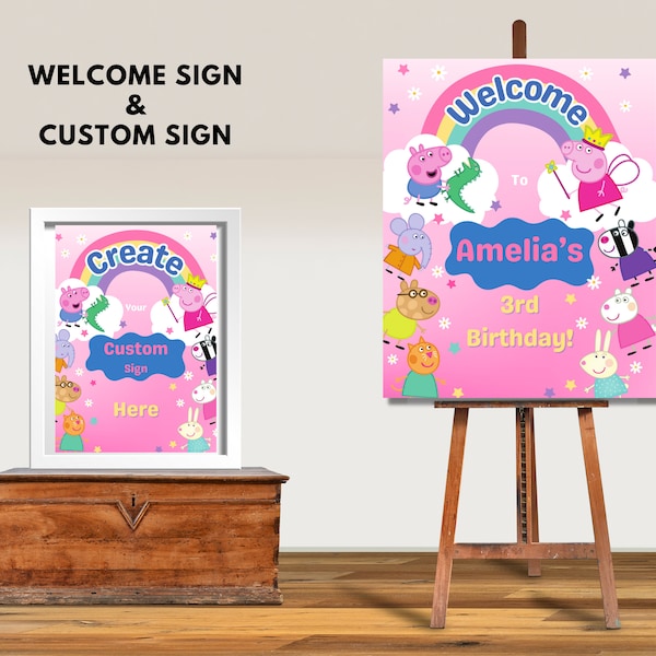 Custom Peppa Pig Birthday Sign - Etsy