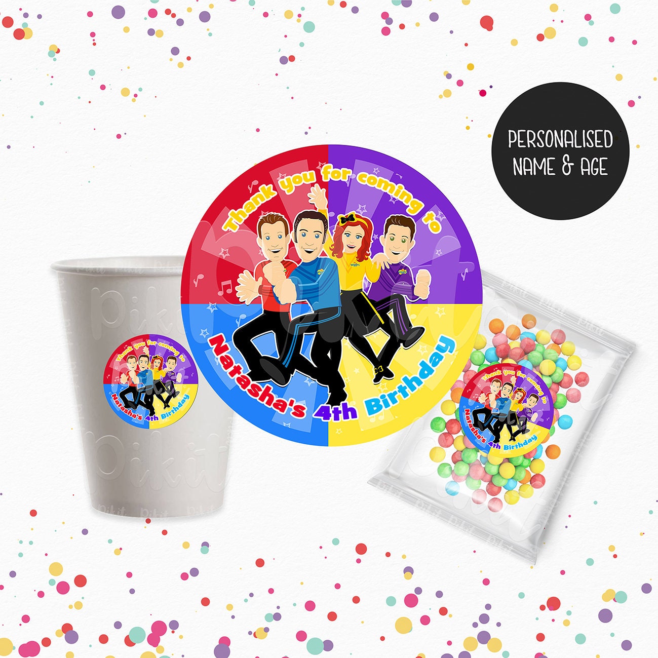 THE WIGGLES Personalised Round Stickers 60mm - Etsy Australia
