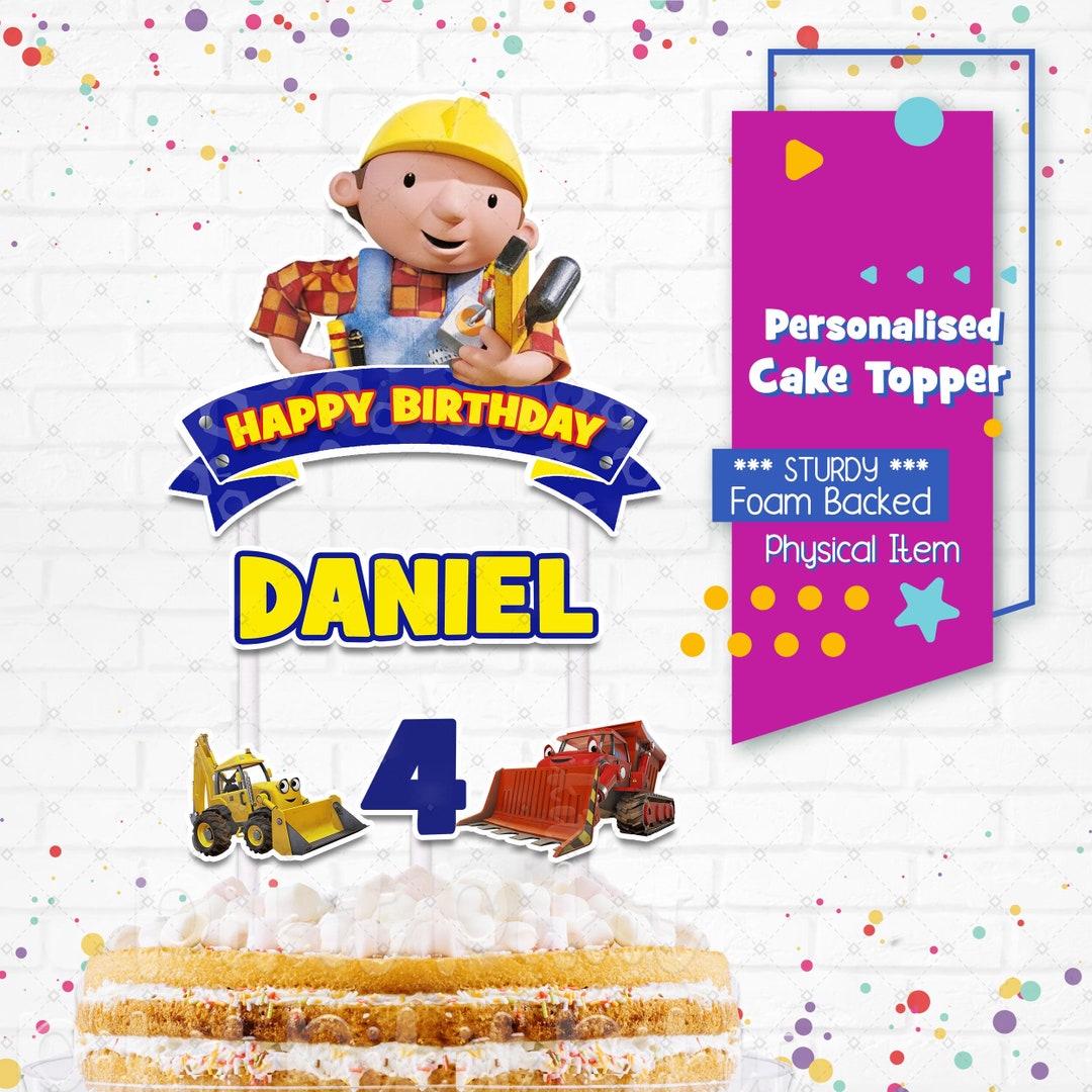 BOB THE BUILDER Personalised Cake Topper - Etsy