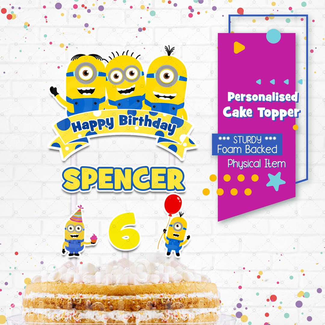MINIONS Personalised Cake Topper - Etsy