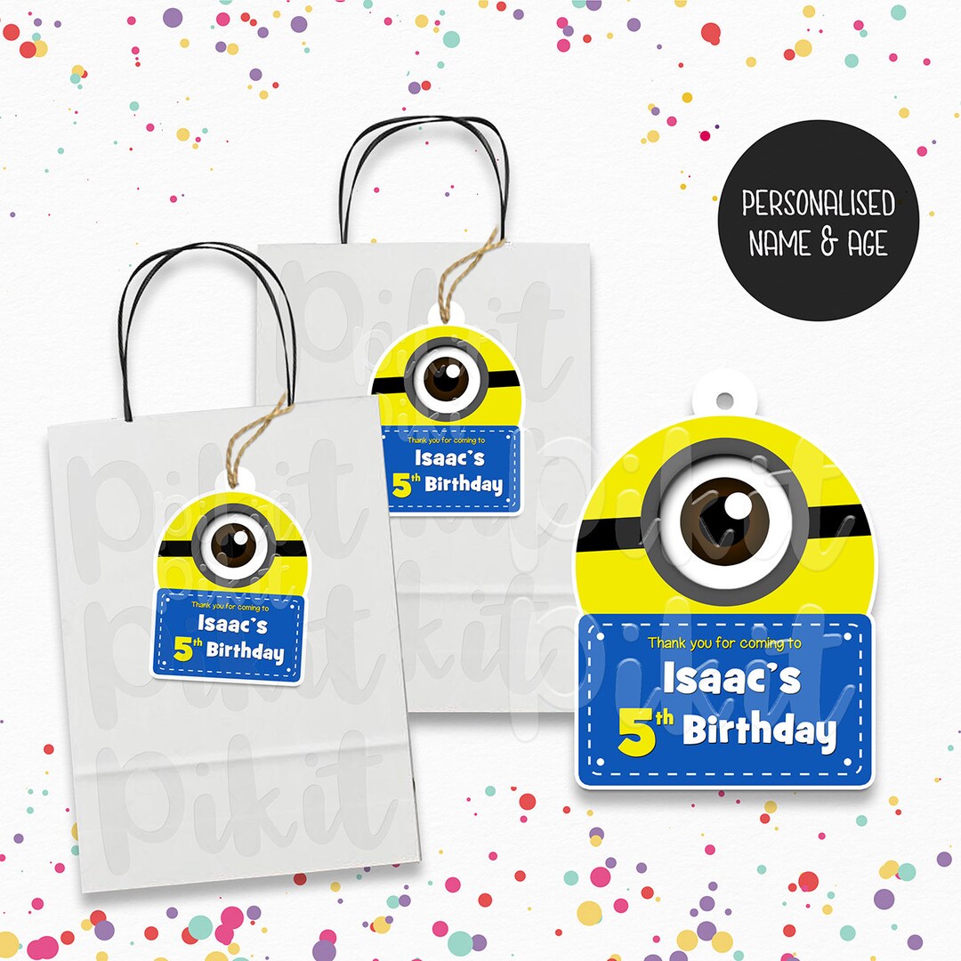 MINIONS Personalised Thank You Tags - Etsy