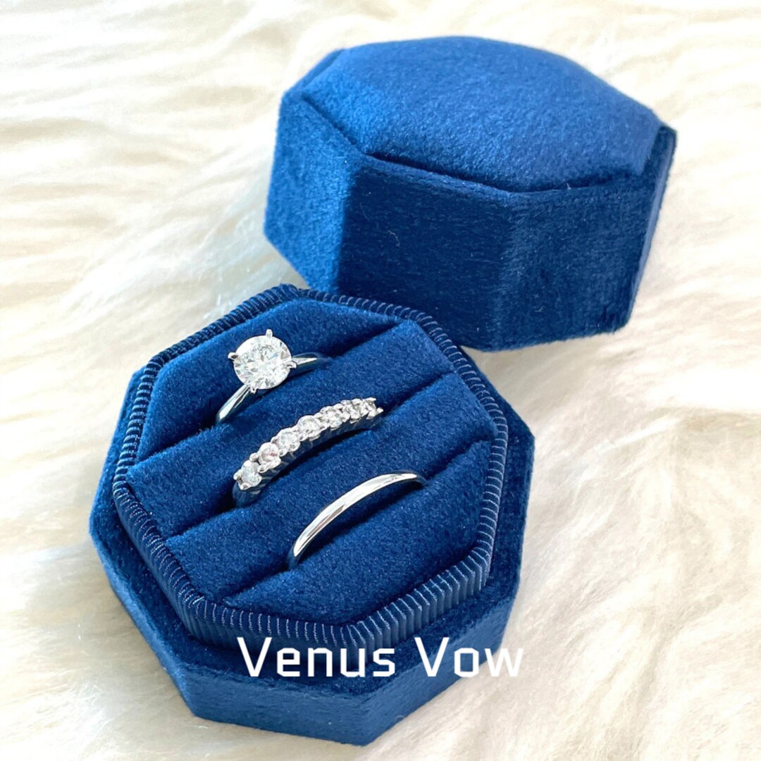 Vvjewels Wedding Velvet Ring Bearer, Single Double Triple Slot Ring Box ...
