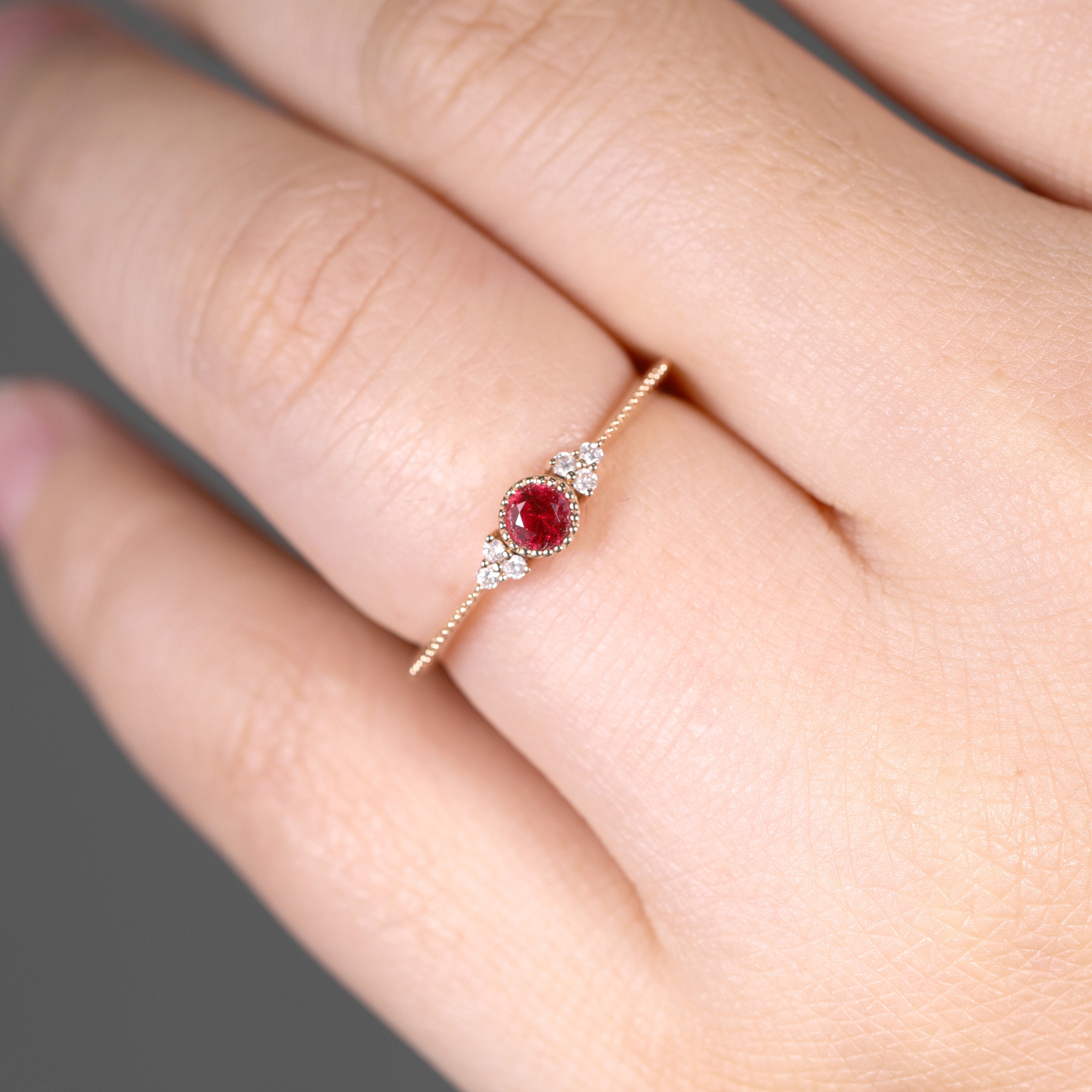 Ruby Ring, Minimalist Ruby Ring, Gold Marquise Ring, Personalized Rings, Dainty Ring, Simple ...