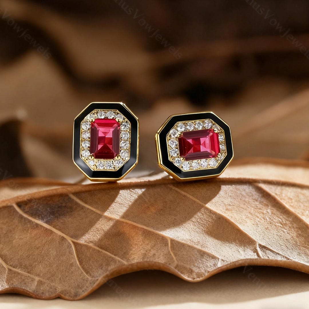 Natural Ruby Earrings Stud Earrings, Pigeon Blood Red Burma Ruby Studs ...