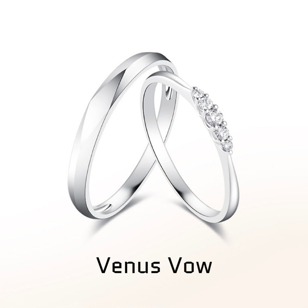 18k/pt950 Couple Ring Set, Matching Wedding Band, Anniversary Ring Set, Promise Ring for Him Her ...