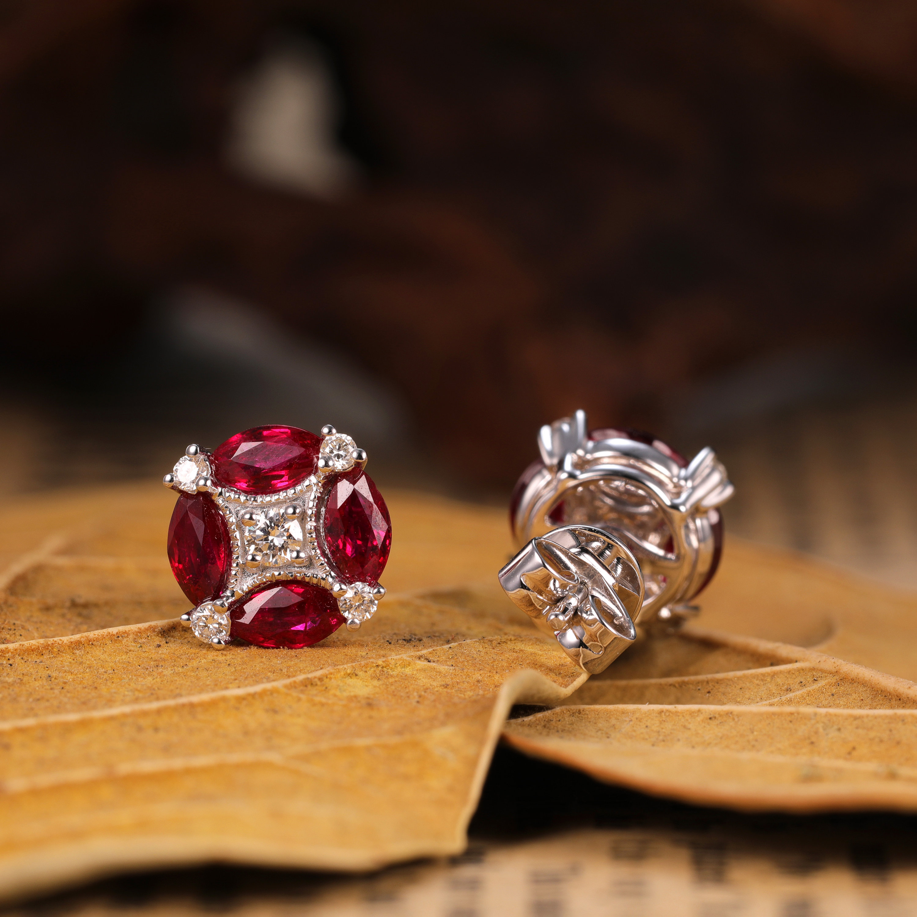 Natural Ruby Earrings Stud Dangle Silver Vintage Gold Ruby Earrings Delicate Ruby Stud Earrings ...