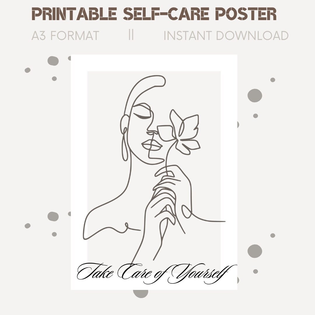 Printable Self-care Poster Wall Art Digital and Instant - Etsy