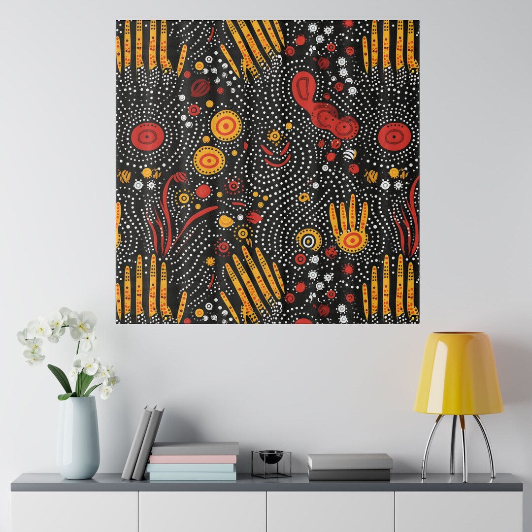 Aboriginal Design Matte Canvas Stretched Various Sizes Home - Etsy