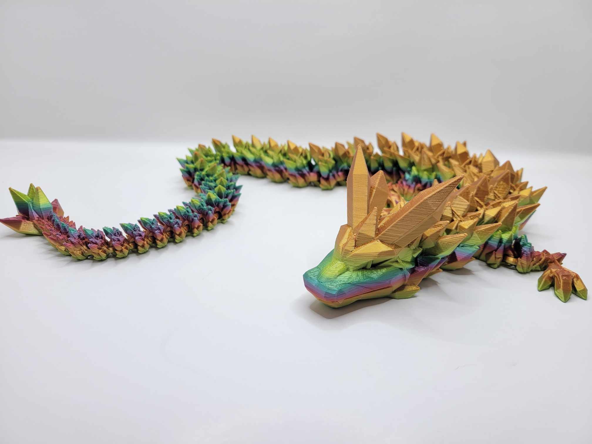 3D Printed Articulated Crystal Dragon / Desk Toy / Sensory & Stress ...