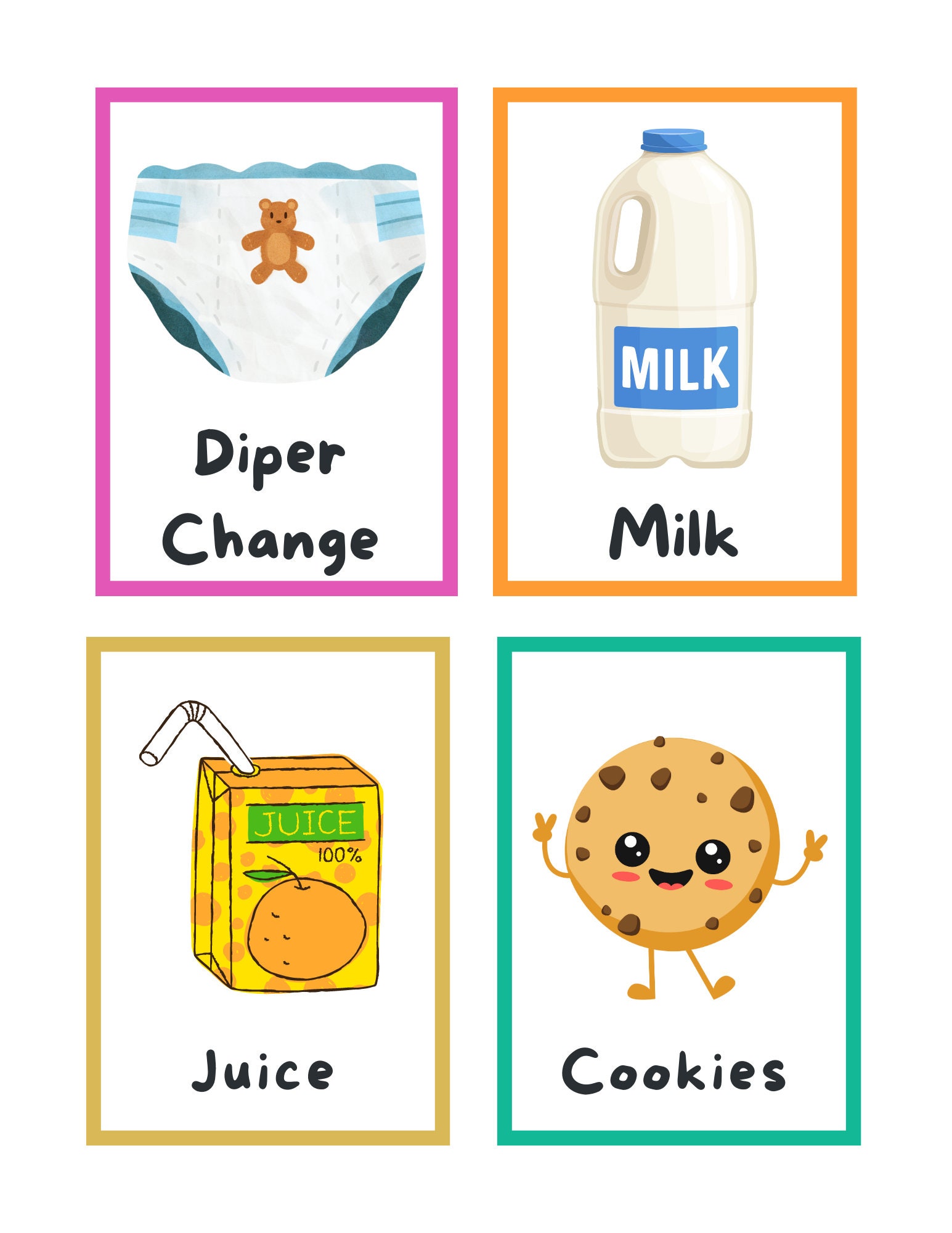 104 Visual Communication Cards, Visual Aids, Speech, Autism, Non-verbal ...