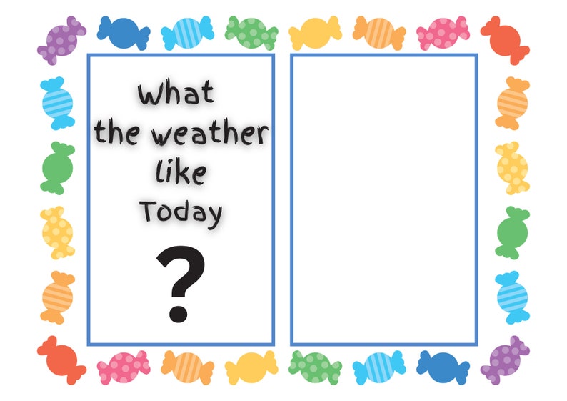 Weather Chart, Kids Learning Activity, Digital Printing Chart, Flash ...