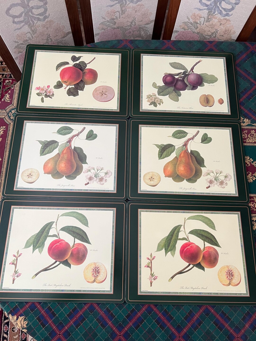 Set of Six Vintage Pimpernel Hooker's Fruit Placemats - Etsy