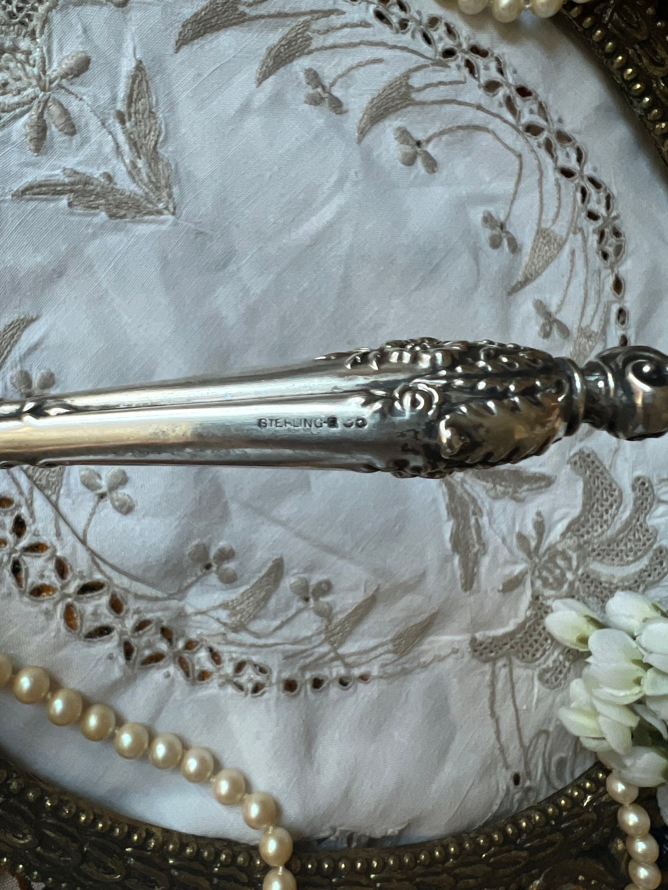 Antique Curling Iron Sterling Silver Handle - Etsy
