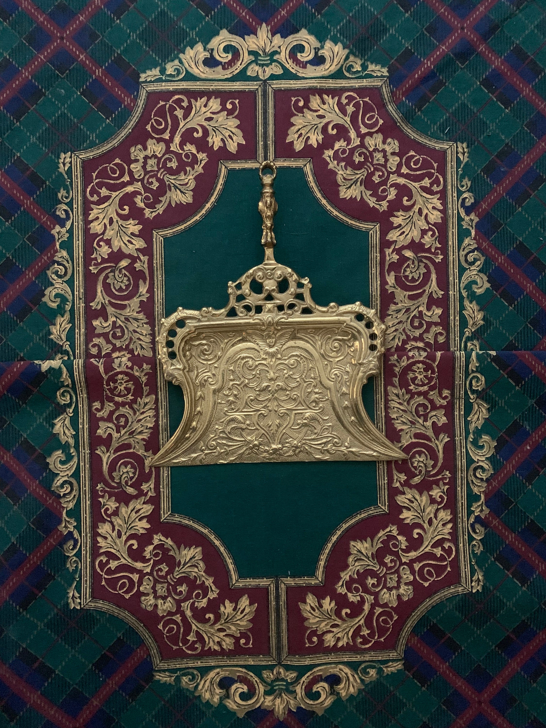 Vintage Andrea by Sadek Solid Brass Ornate Fireplace Duster Pan Crumb ...