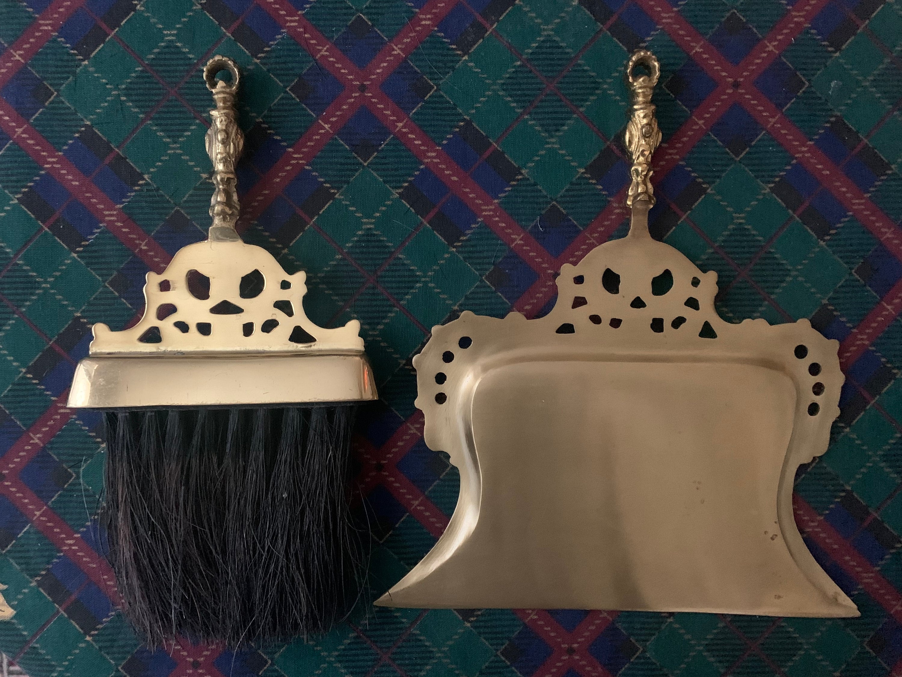 Vintage Andrea by Sadek Solid Brass Ornate Fireplace Duster Pan Crumb ...