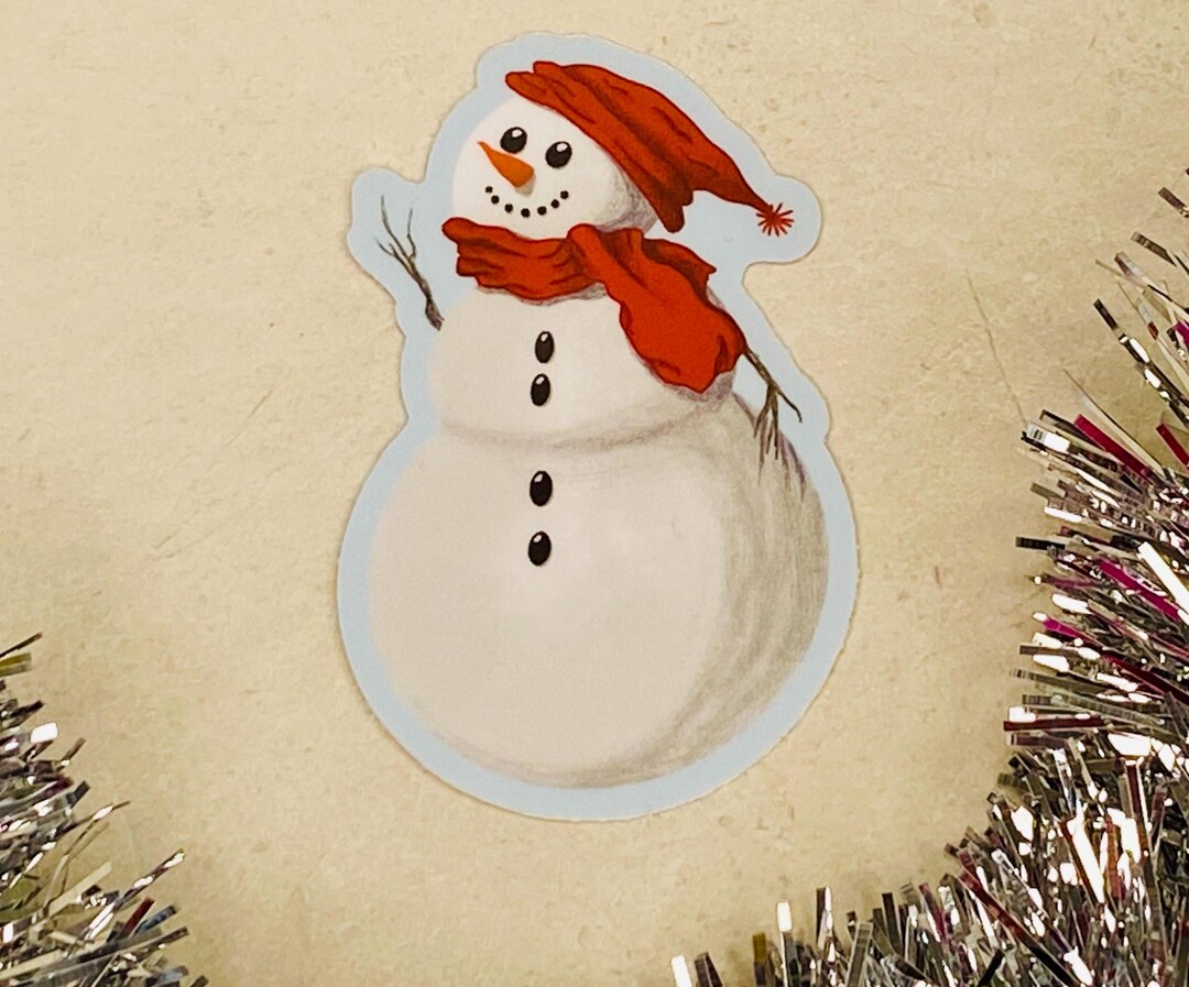 Friendly Snowman Sticker Hello Snowman Sticker - Etsy