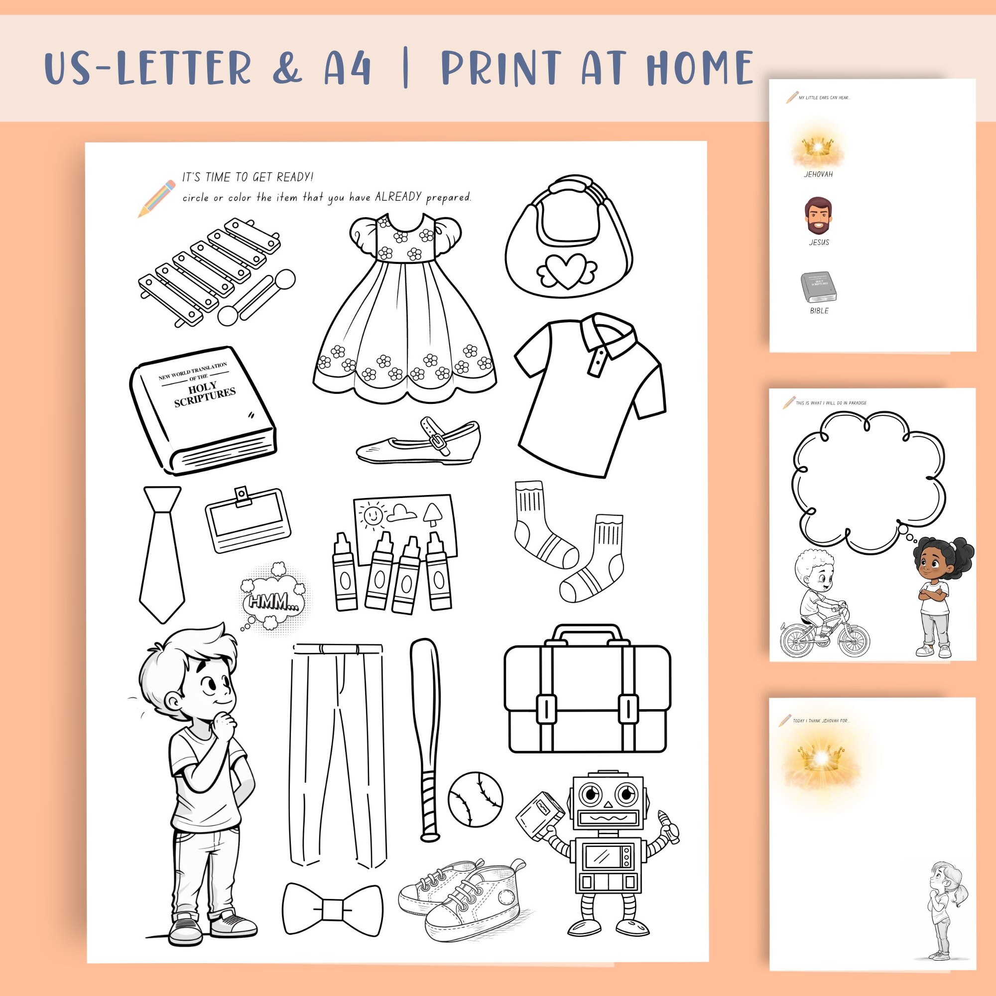 JW Children Activity Book for Convention Workbook for Kids Meeting ...