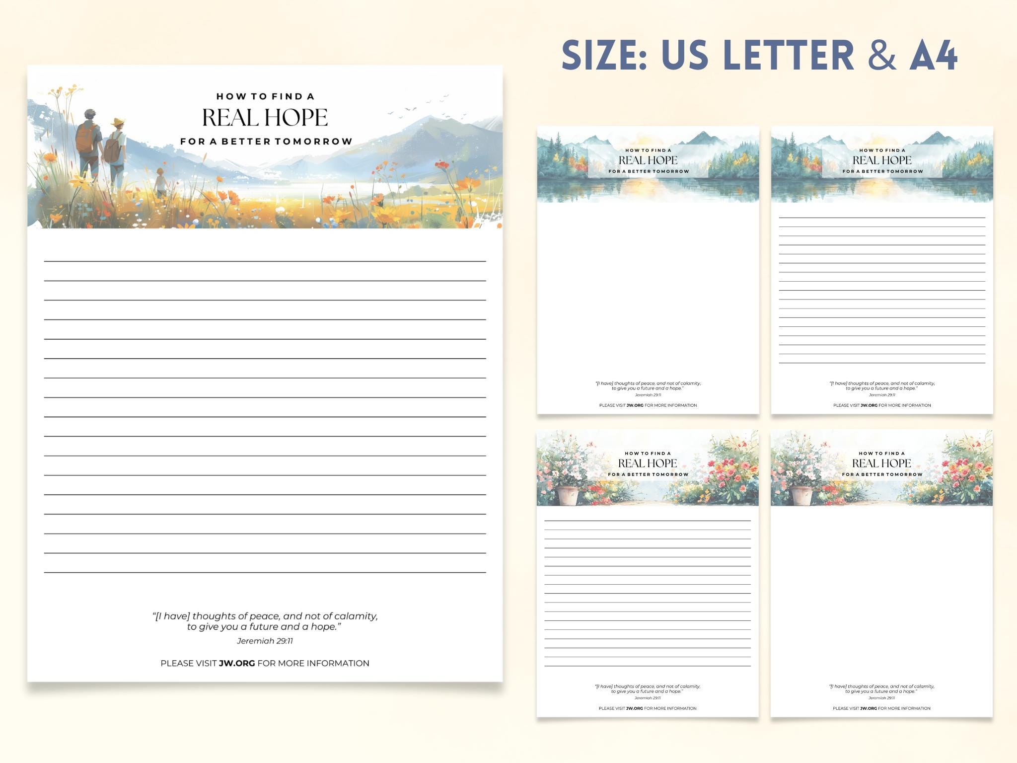 JW Letter Writing Paper No More War Stationary Better Future JW ...