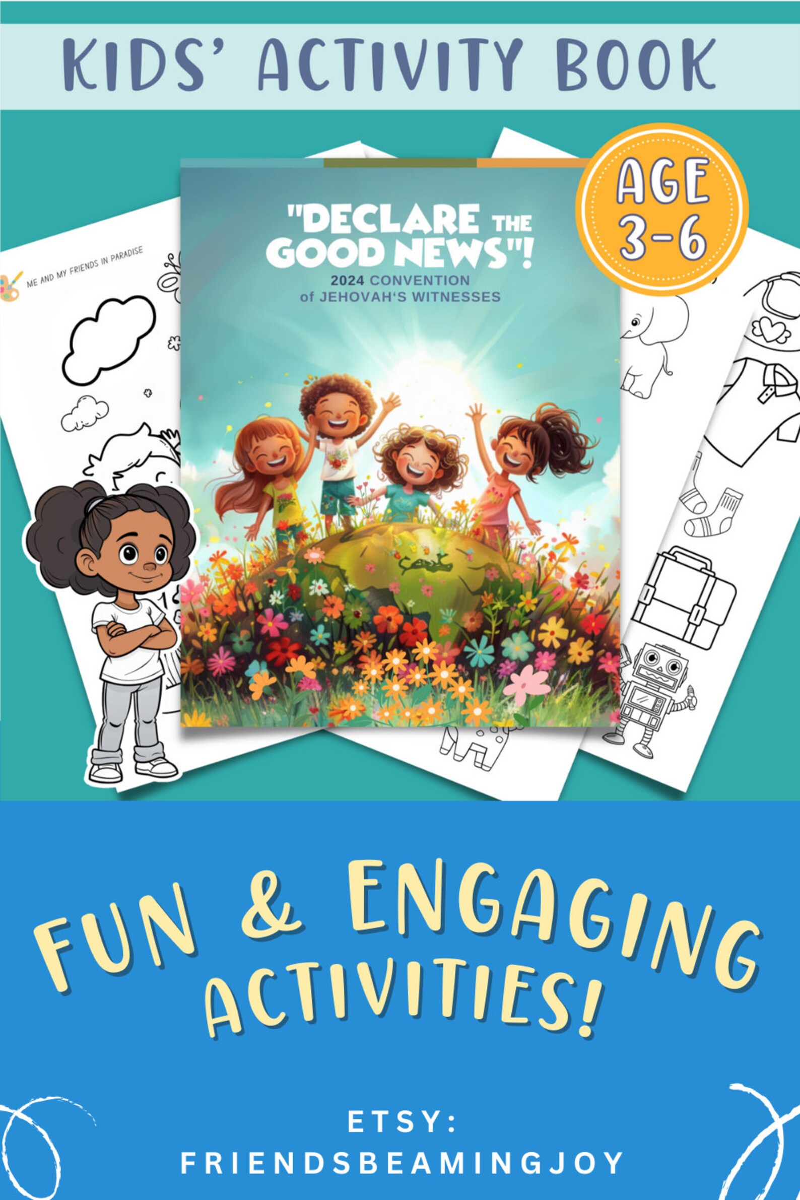 JW Children Activity Book for Convention Workbook for Kids Meeting ...