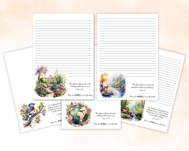 JW Letter Writing Papers for Ministry JW Letterhead Mega Bundle God's ...