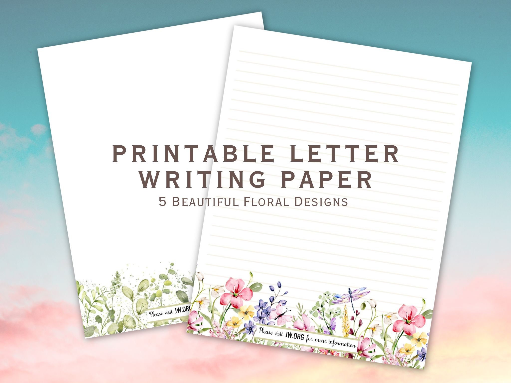 JW Letter Writing Bundle JW Stationary Floral Writing - Etsy Australia