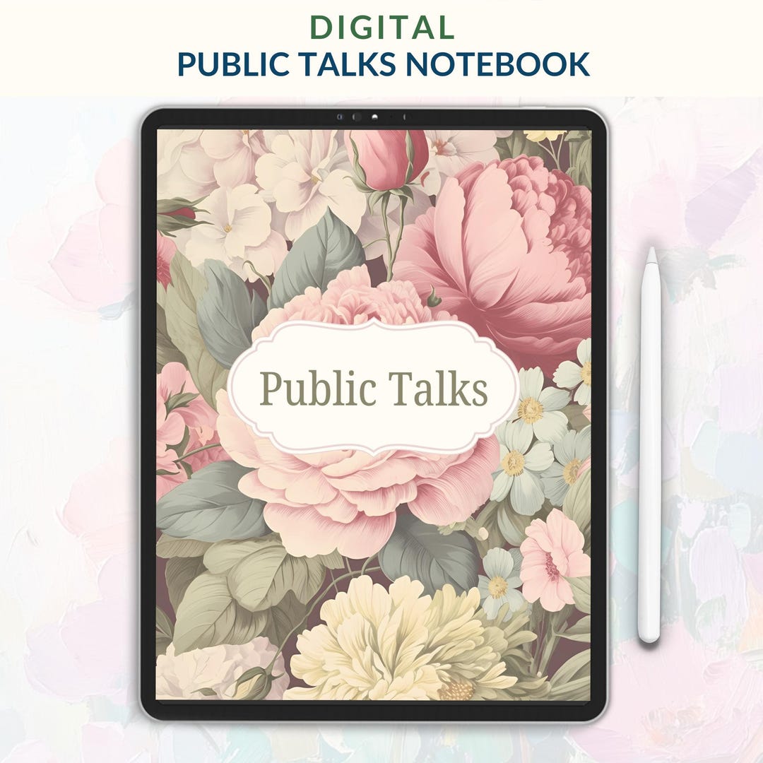 Digital JW Meetings Notebook for Public Talks Botanical Journal Jehovah ...
