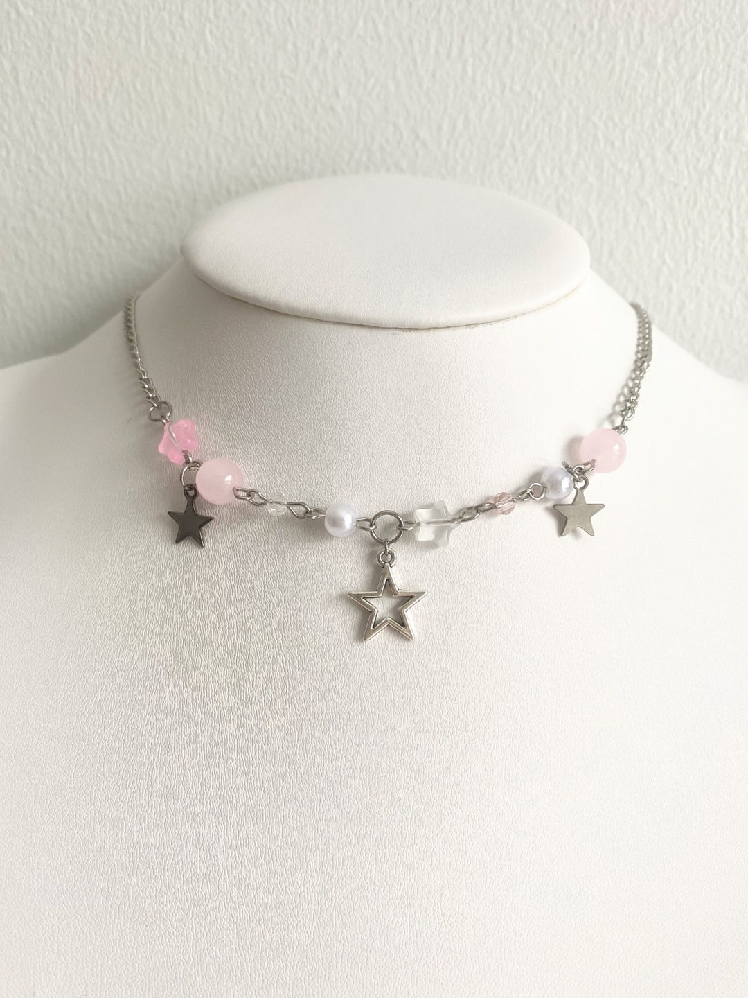 Y2K Star Necklace Celestial Pendant Beads Minimalist Jewelry Cute ...
