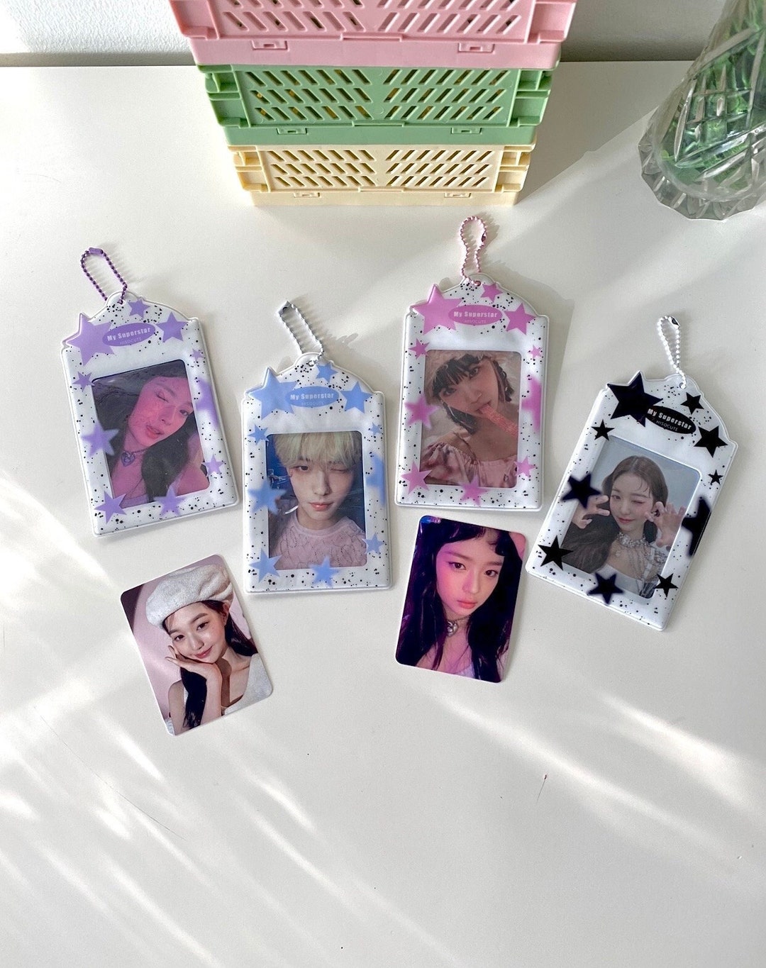 KPOP Photocard Holder Keychain Photo Keyring Pendant Travel Size ...