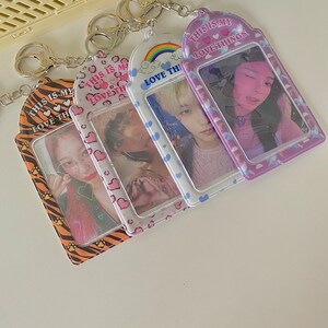 KPOP Photocard Holder Keychain | Photo Keyring Pendant | Travel Size ...
