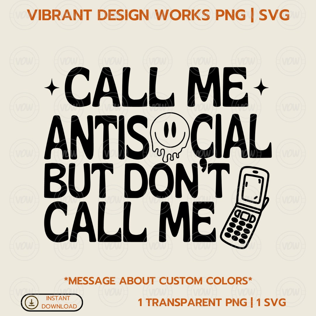 Anti-social SVG, PNG Black SVG Instant Download High Quality Trendy ...