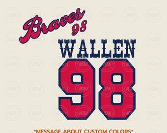 Morgan Wallen 98 Braves PNG DOWNLOAD - Etsy