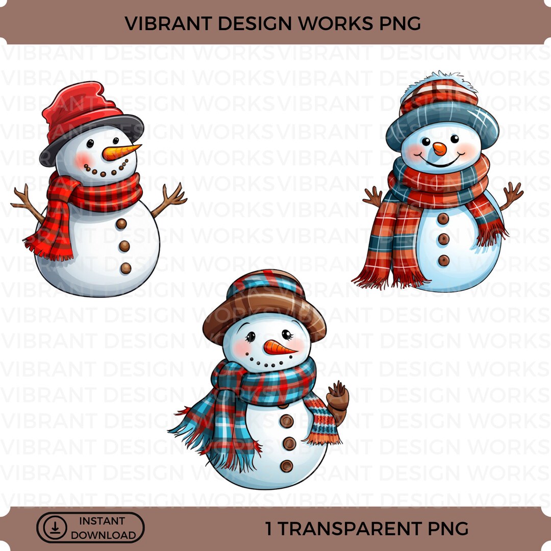 Snowman PNG Transparent PNG Instant Download High Quality Vector Trendy ...
